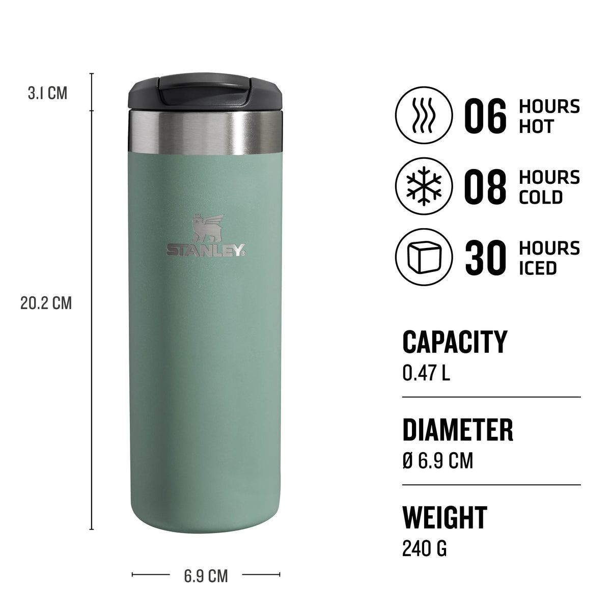 STANLEY AEROLIGHT™ TRANSIT MUG- 0.47 L